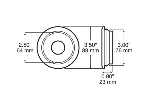 2 1/2″ Mounting Grommet, Open Back, Poly Bag - Arenco