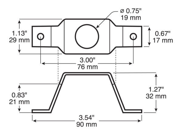 BRACKET, DOT LIGHT 3" MTG CTRS - Arenco