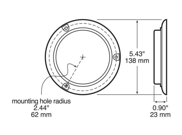 Surface-Montage 4" Rond Arrêt / Clignotant / Arrière Feu, Surface ...