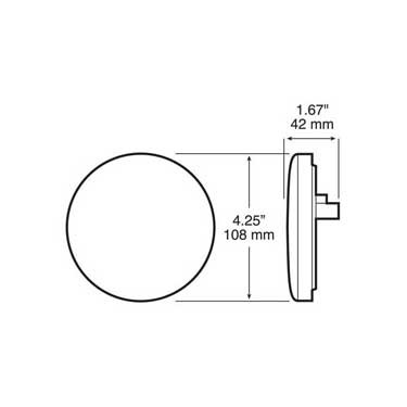 Simple Diode 4" Rond Back-Up Feu, Passe-fil, Multi-Volt, Poly Sac - Arenco