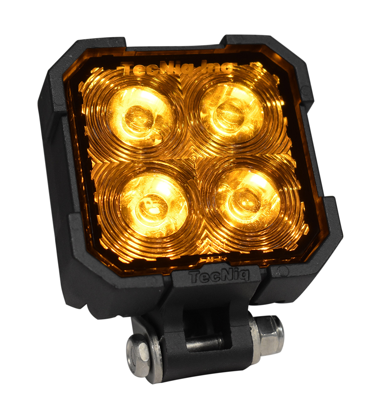 Blue SteelHead Spot Lamp 4 LED Black Finish Pigtail Wires - Arenco